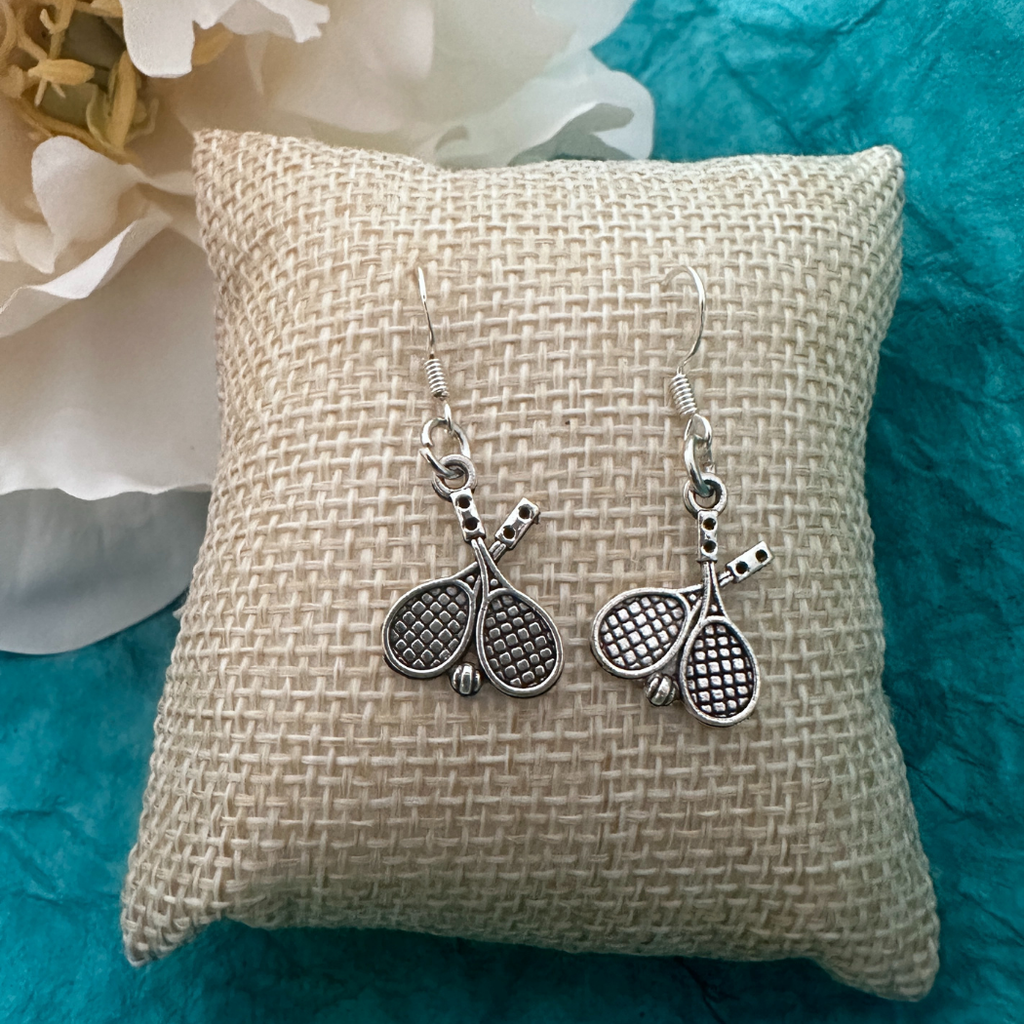 Gold Tennis Racket Earrings | Born to Rally