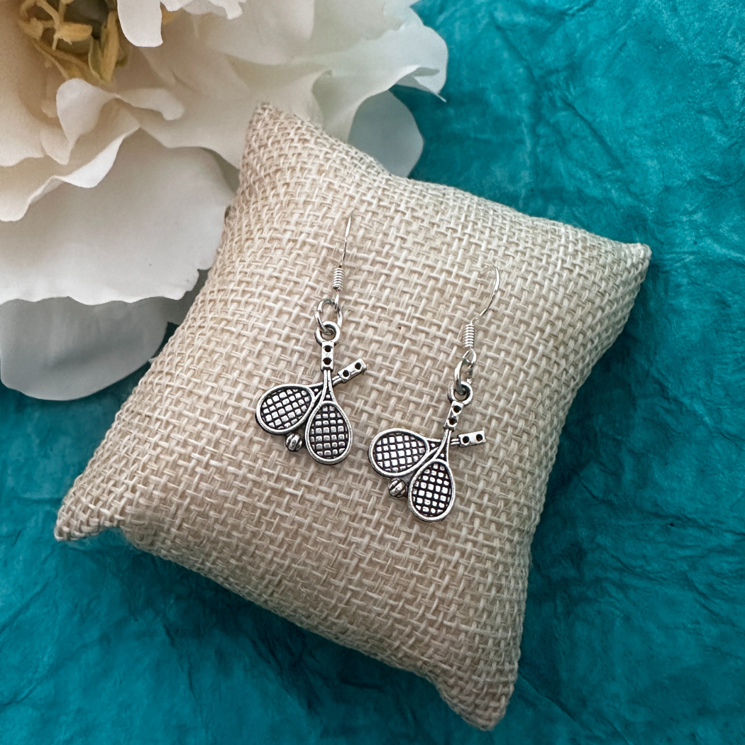 Gold Tennis Racket Earrings | Born to Rally