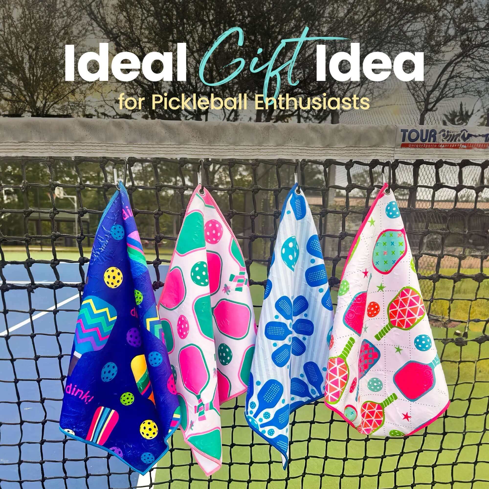 Pickleball Towel - Pink Flower Microfiber & Cotton Towel | Born to Rally