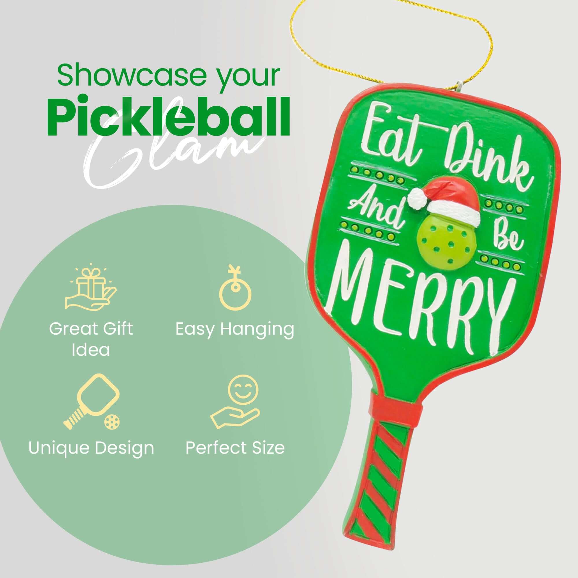 Pickleball Paddle Christmas Ornament - Pick Style | Born to Rally