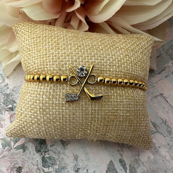 Golden Swing Golf Beaded Bracelet