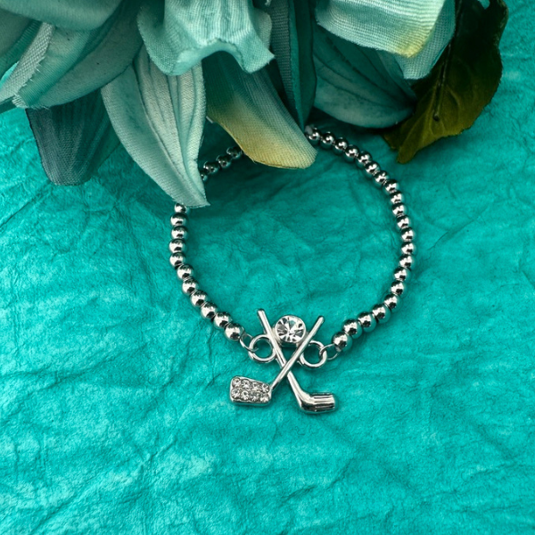 Golden Swing Golf Beaded Bracelet