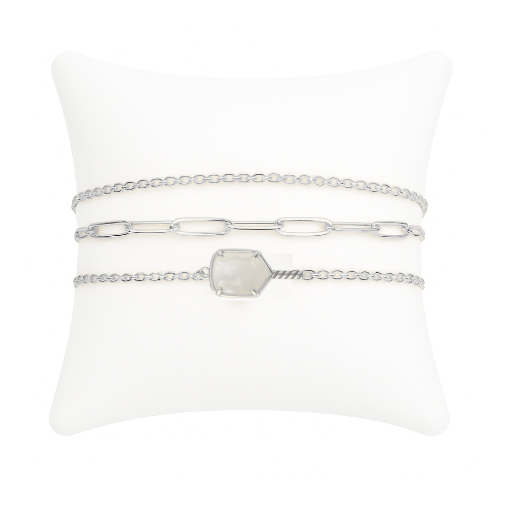 Pickleball Mother of Pearl Layered Chain Bracelet - Pick Color | Born ...