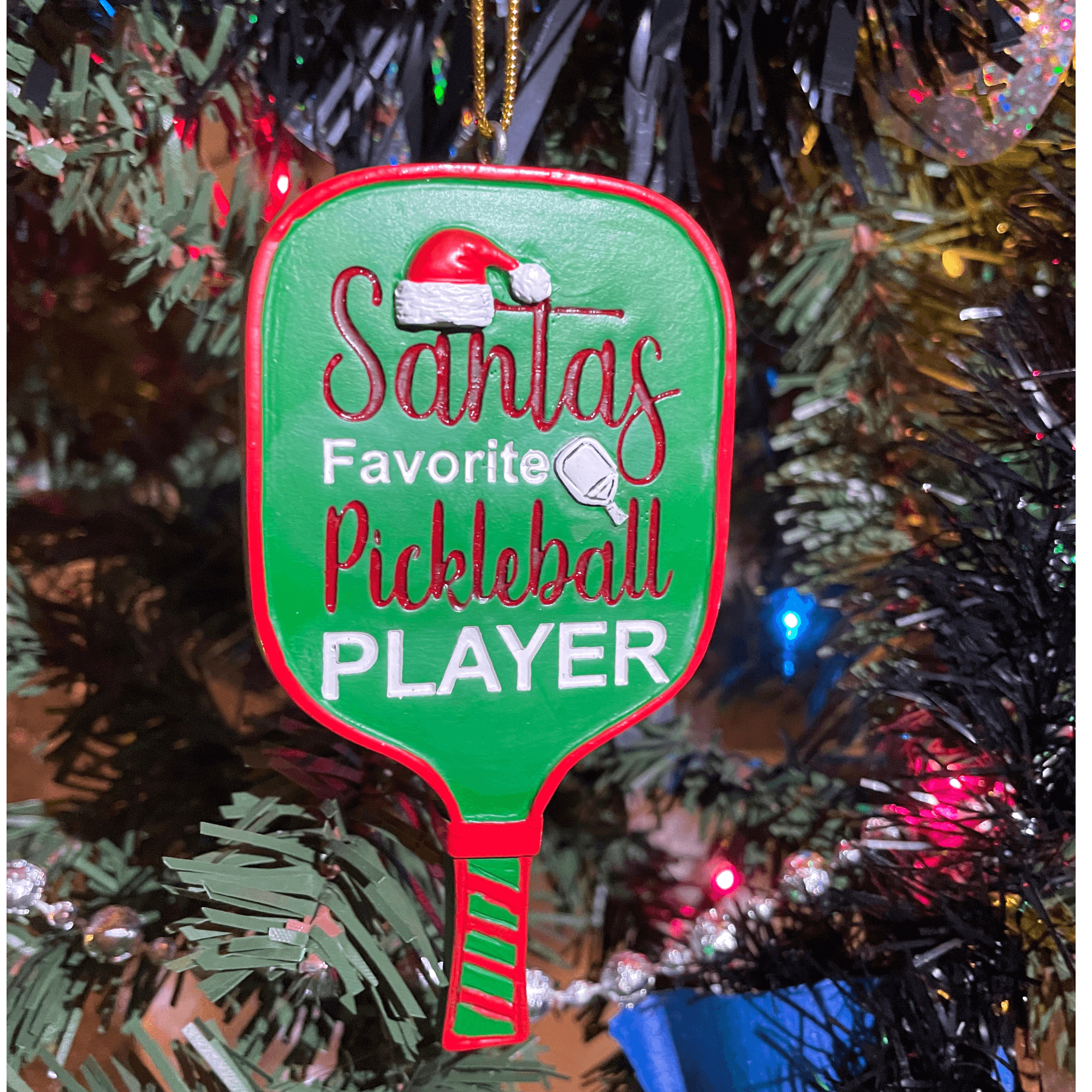 Pickleball Ornament - Santa's Favorite Pickleball Player | Born to Rally