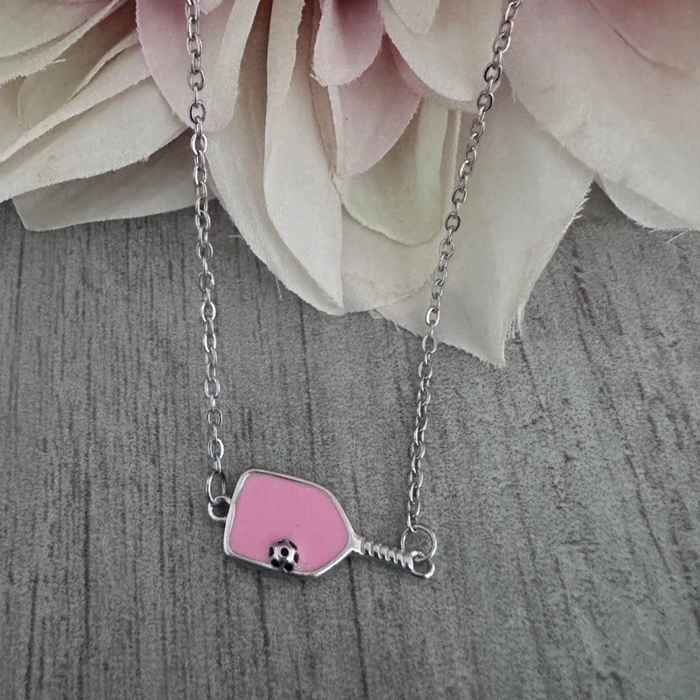 Sterling Silver Pickleball Paddle Necklace - Pickleball Jewelry | Born ...