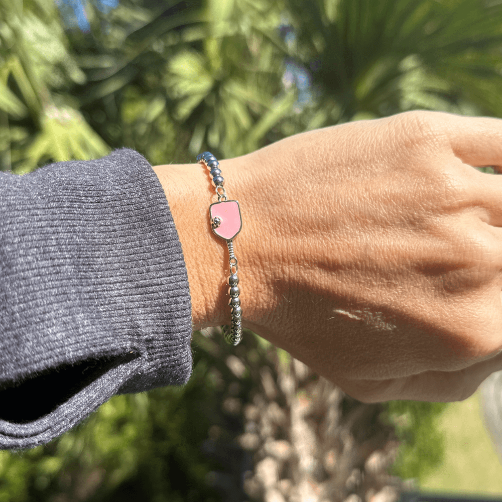 Pickleball Beaded Stretch Bracelet - Different Colors | Born to Rally