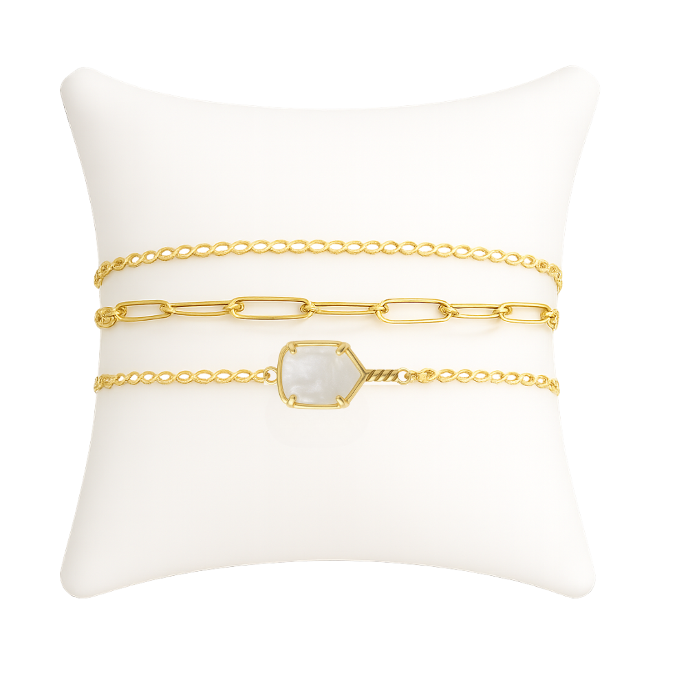 Pickleball Mother of Pearl Layered Chain Bracelet - Pick Color | Born ...