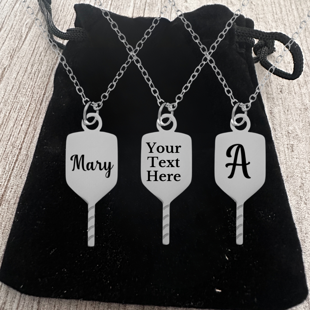 Personalized Pickleball Paddle Necklace with Name | Born to Rally