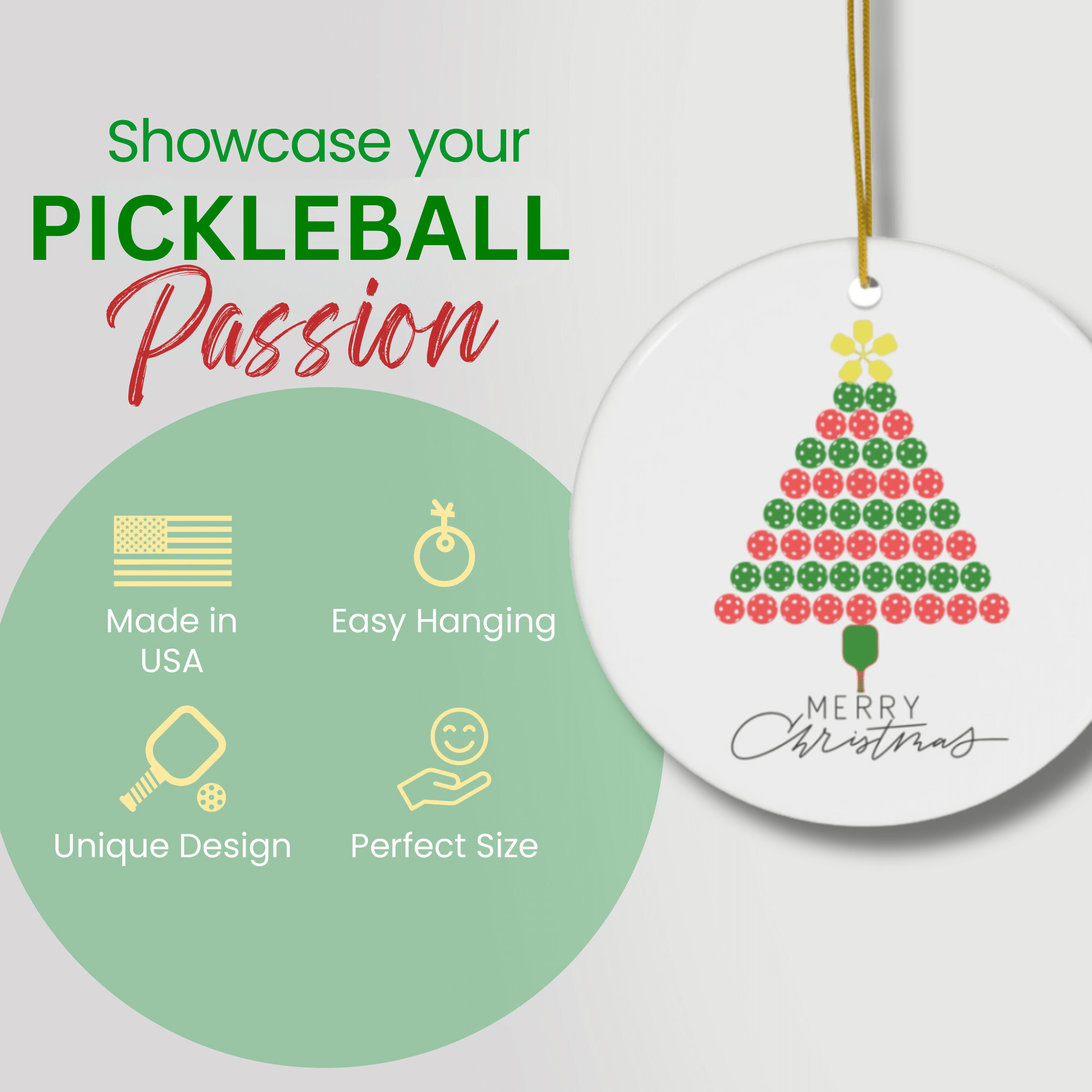 Pickleball Tree Ornament | Born to Rally