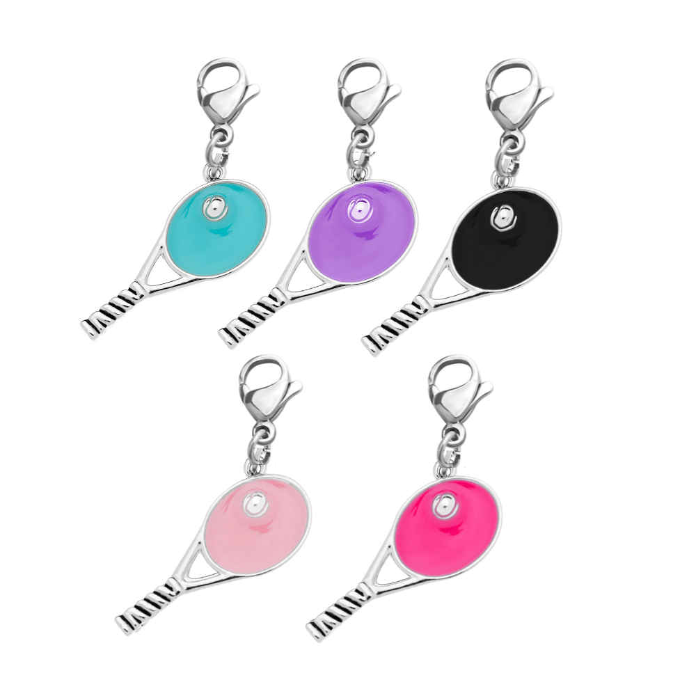 Color Pop Tennis Racket Charm - Zipper Pull | Born to Rally