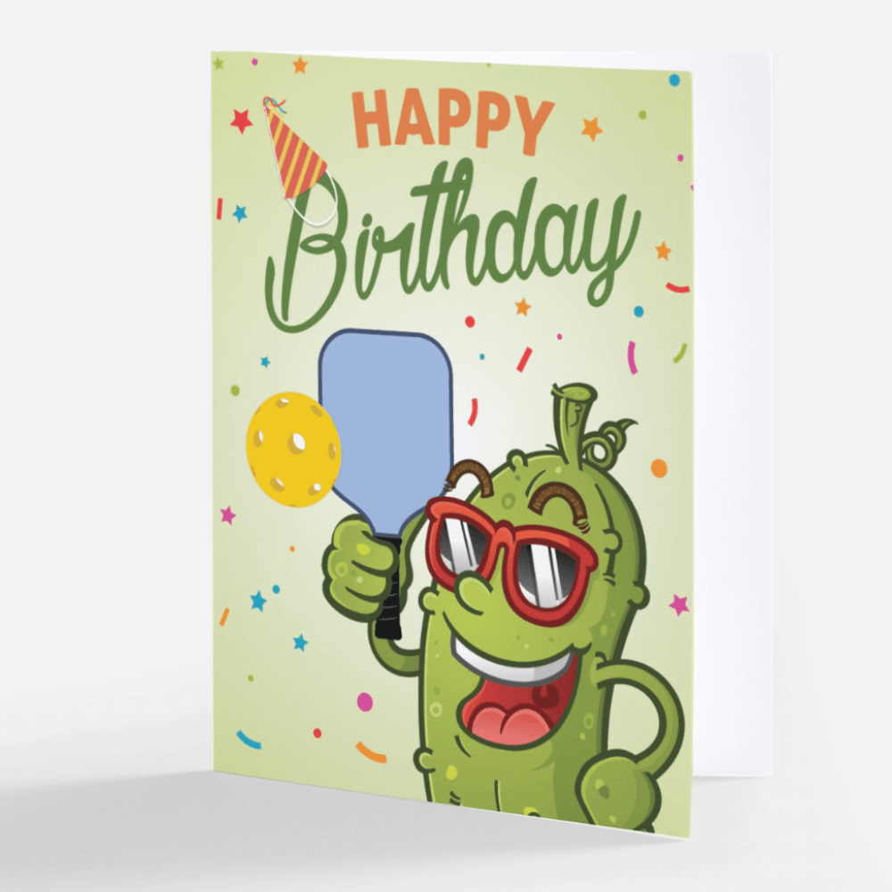 Pickleball Pickle Birthday Card - Fun Pickleball Gift | Born to Rally
