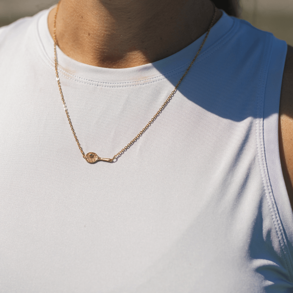 Tennis Racket Necklace - Gold - Made in the USA | Born to Rally