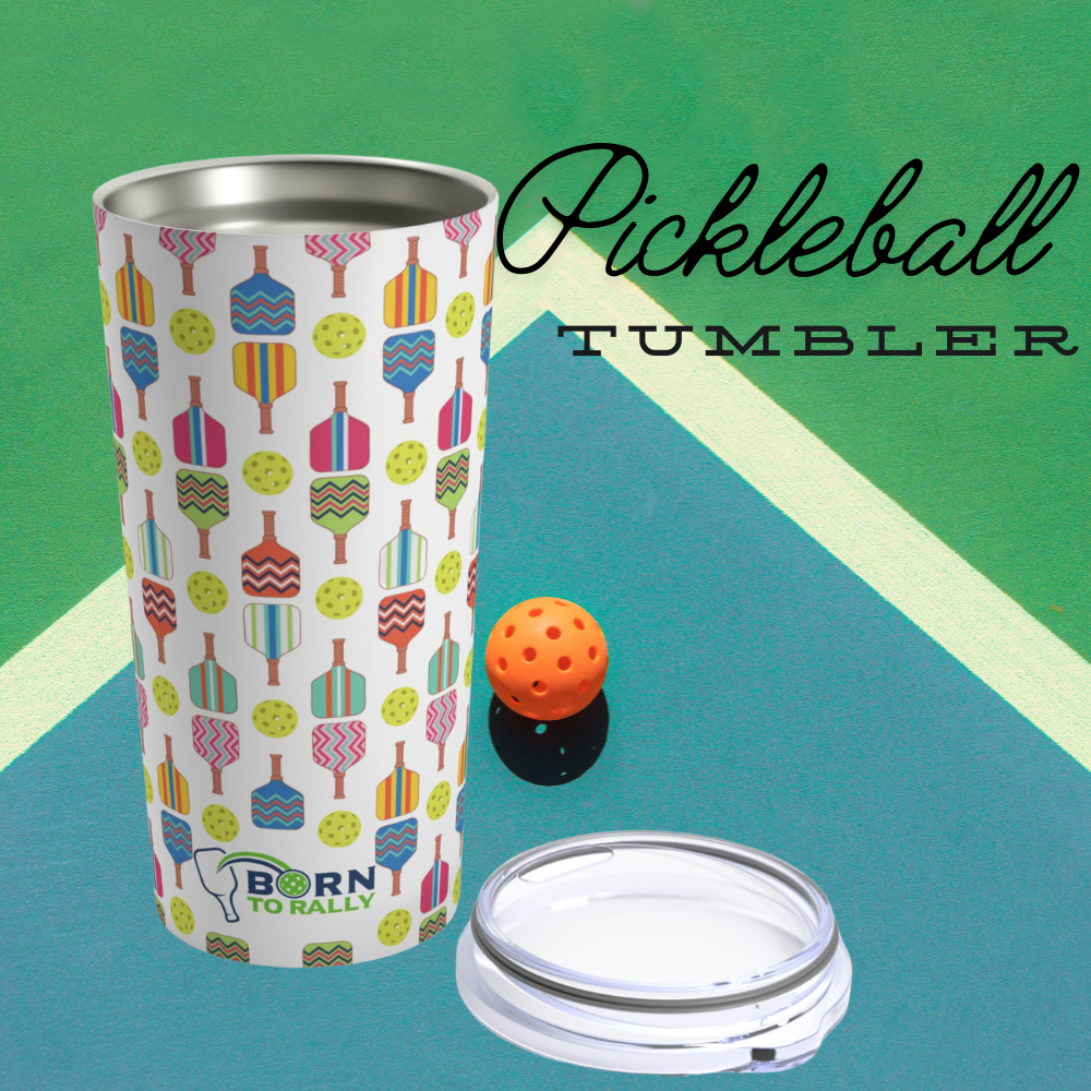Pickleball 20oz Tumbler- Multicolored Paddles