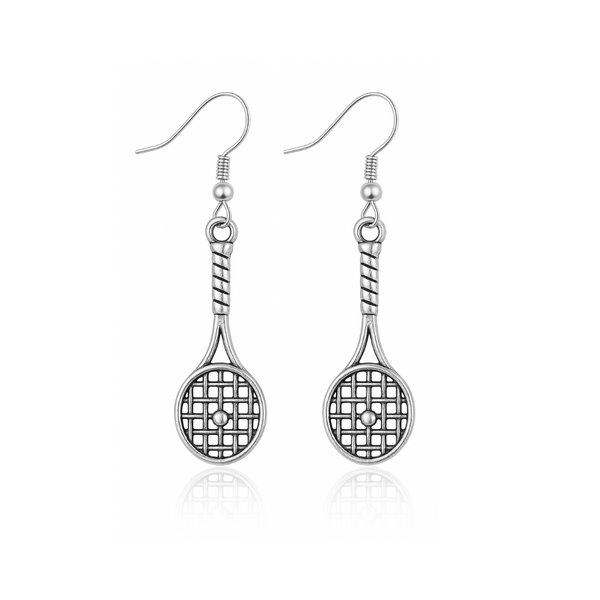 Silver Tennis Racket Earrings | Born to Rally
