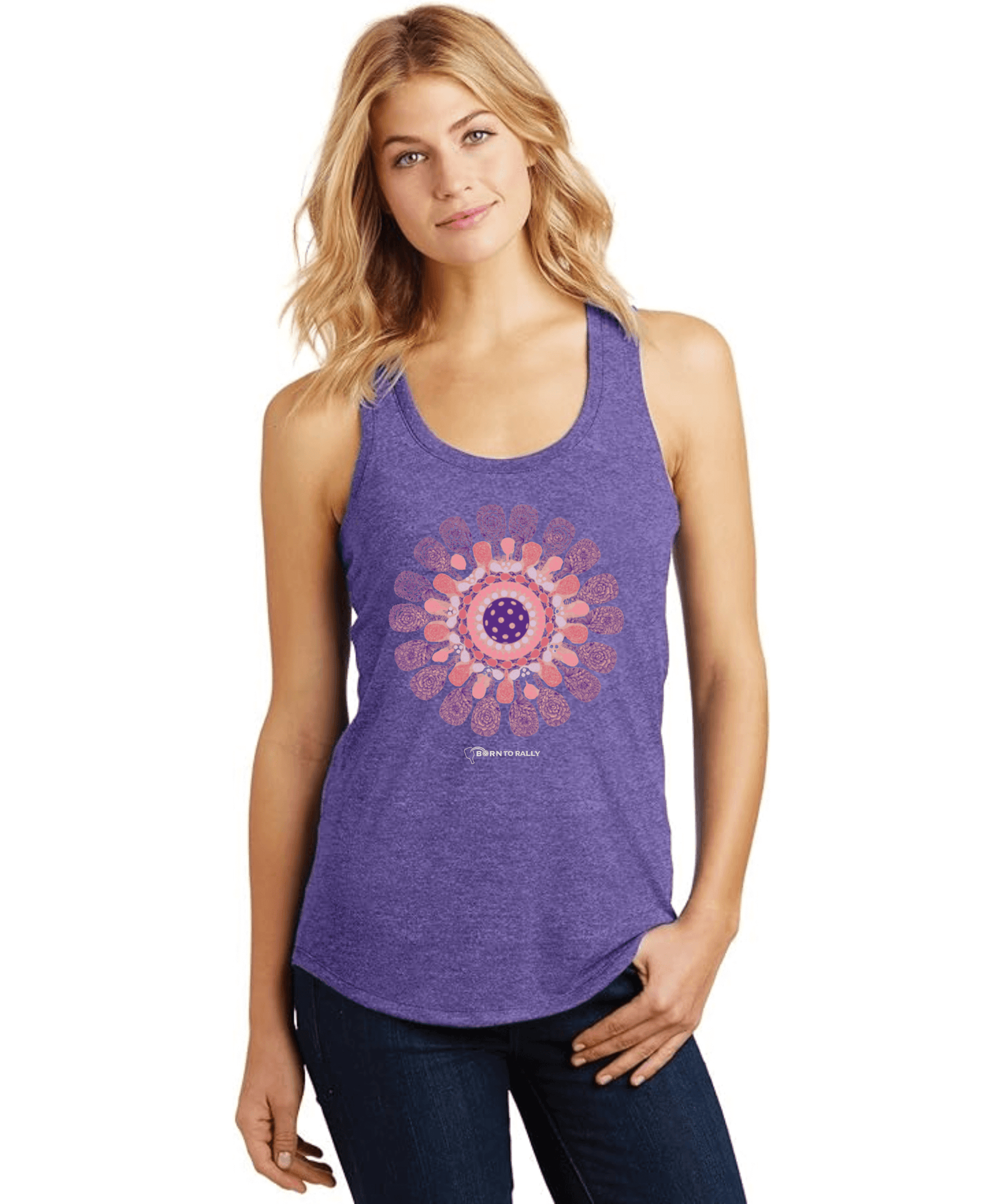 Womens Pickleball Flower Tank Top | Born to Rally