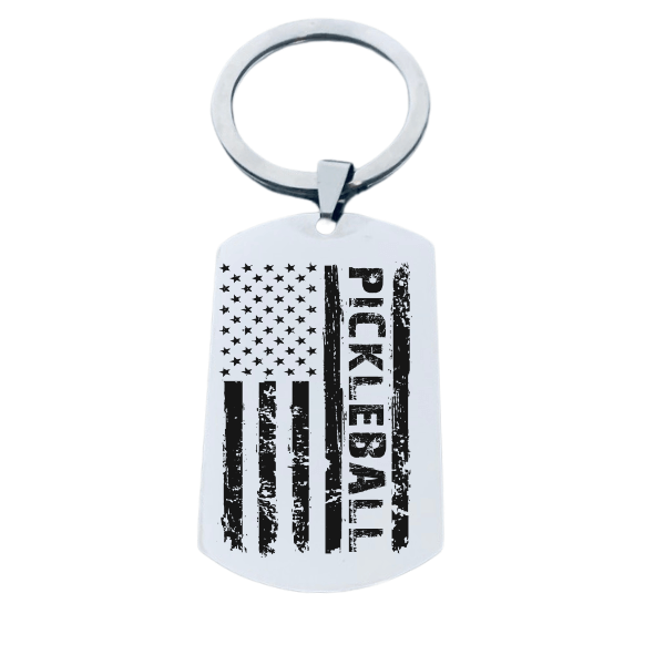 Pickleball USA Flag Keychain - USA Handmade | Born to Rally