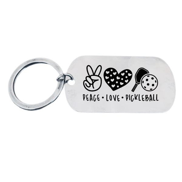 Pickleball Keychain - Peace Love Pickleball | Born to Rally